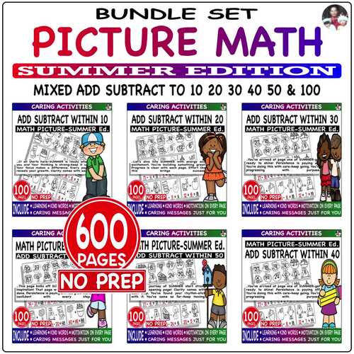 Mixed Add Subtract with picture within 10, 20, 30 - 100 Bundle set ...