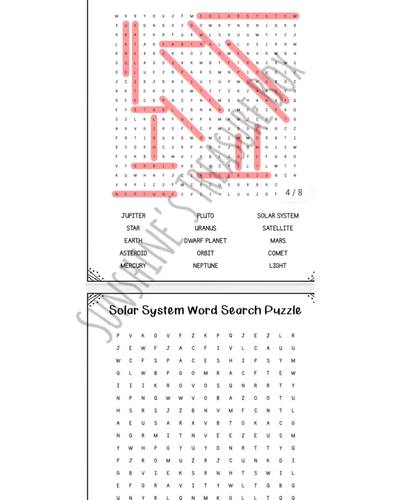 Solar System Word Search Puzzles | Solar System and Planets Activity Set 2