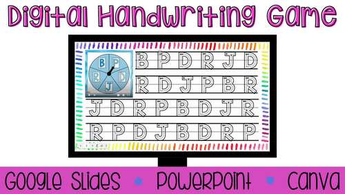 Digital Alphabet Handwriting Practice with Interactive Spinners | TPT