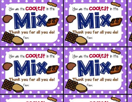 Chex Mix Teacher/Staff Appreciation Gift Tag- You are the COOLEST in ...