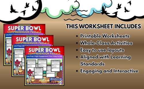 Score Big with Reading! 20 Super Bowl-Themed Passages + Questions ...