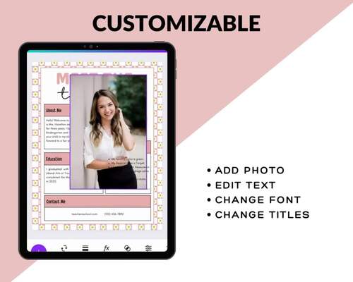 Meet the Teacher | Student Teacher Editable Groovy Retro Pink Template ...