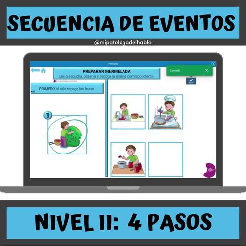 Secuencia de Eventos 4 Pasos Nivel II Sequence of Events Spanish Boom Cards