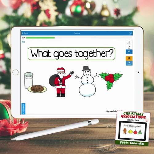 Christmas Associations Boom Cards by Speech Friend | TPT