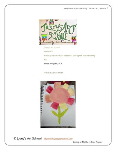 Spring Art Lesson Mothers Day project Flower project with Poem | TPT