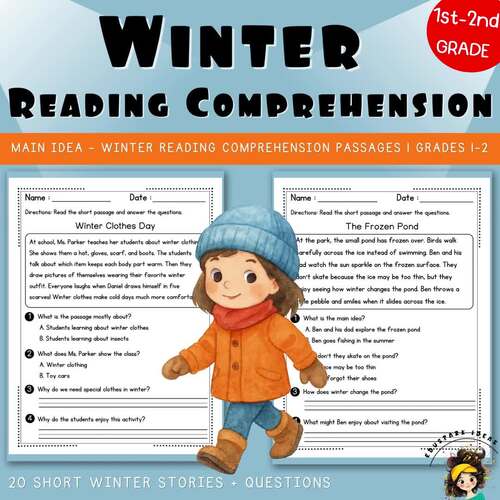 Main Idea – Winter Reading Comprehension Passages | Grades 1–2 | 20 ...