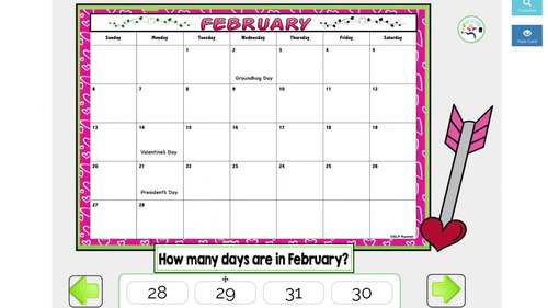 February Calendar Language Activities~ Boom Cards by SLP Runner | TPT