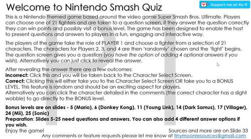 Nintendo Switch Super Smash Bros. Customizable PowerPoint Template UPDATED!