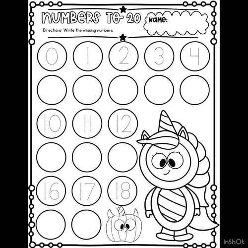 Halloween Math Worksheets | Writing Missing Numbers to 20 | TPT