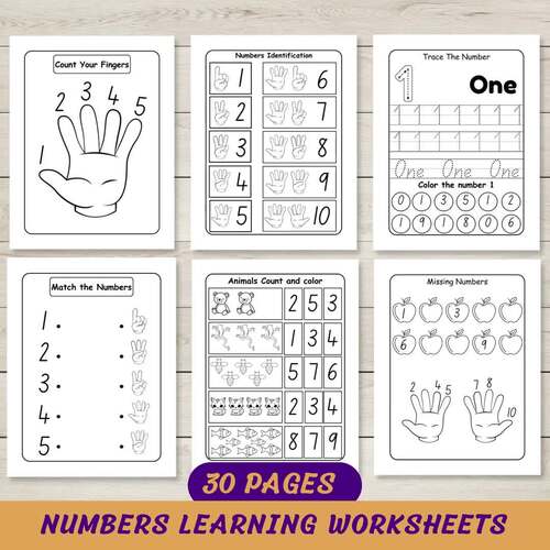 Numbers 1 to 10 worksheets,tracing,coloring & counting numbers recognition