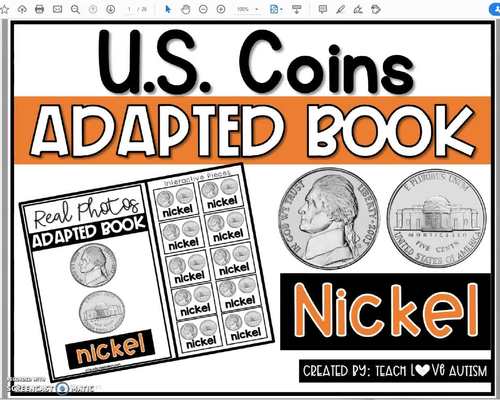 Nickel Adapted Book by Teach Love Autism | Teachers Pay Teachers