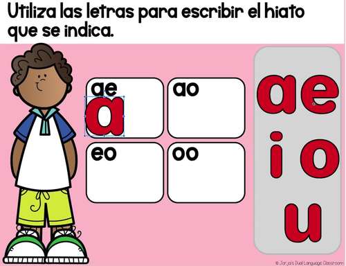 Hiatos DIGITAL Actividades para Seesaw y Google Slides in Spanish