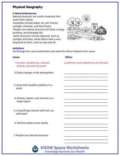 Physical Geography Worksheets for Landforms Weather Climate Biomes and ...