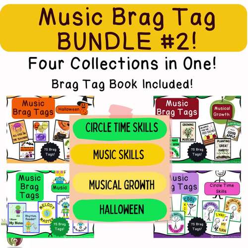 Music Brag Tags Bundle #2 - Easy, Fun Classroom Management Incentives!