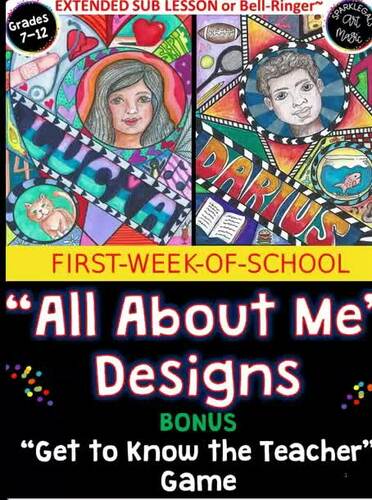 "All About Me" First-Week-of-Art Marker Colored Pencil Drawing- 6 ...