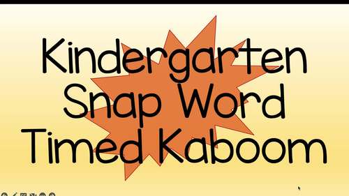Kindergarten Sight Word KABOOM! Digital and Printable Versions by Kim ...