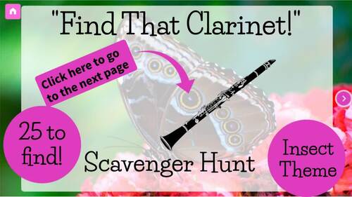 Clarinet Digital Scavenger Hunt- Insect Themed- Online Music Game-Sub ...