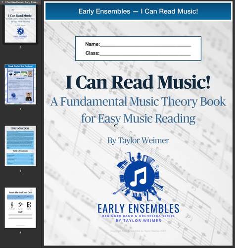 I Can Read Music! Foundational Music Theory Book for Band, Orchestra ...