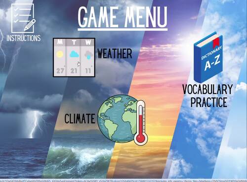 5th Grade Weather vs Climate Quiz, Atmosphere, Vocab Rich Science Game