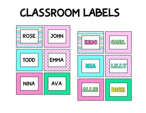 Printable Name Labels, Locker Labels, Mailbox labels, Bin Tags, Name Plates