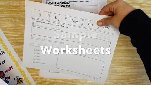 Double Consonants -ff -ll -ss -zz Worksheets Floss Rule Sorts Games