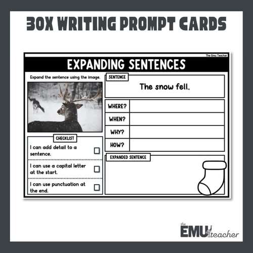Christmas Sentence Writing Prompts Improve Sentence Structure & Punctuation