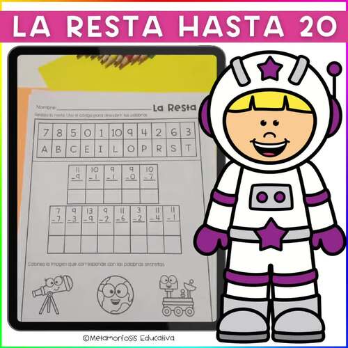 La Resta hasta 20 - The Substraction - Spanish Worksheets | TPT