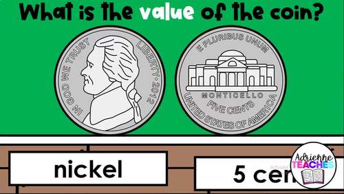 Counting Money Mini Lesson Slides (up to $1.00) by Adrienne Wiggins