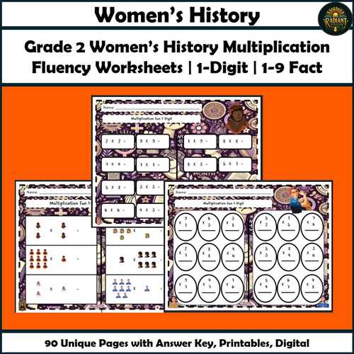 Grade 2 Women History Multiplication Math Fact Fluency Number Count ...