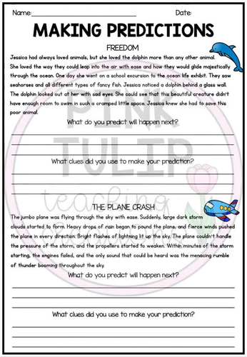 Making Predictions (Predicting) - Reading Worksheet Pack | TPT