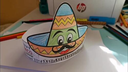 Sombrero Hat Paper Craft Crown - Cinco De Mayo Craft - Template ...