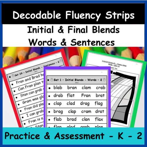 Fluency Strips – Initial & Final Blends - Words & Sens. – Practice ...