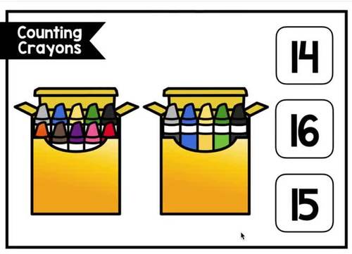Counting Crayons Teen Numbers Kindergarten Boom Cards | TPT