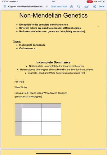 Non-Mendelian Genetics/Notes Template Review/Doc & Video Included ...