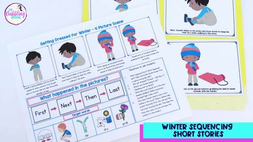 Winter Sequencing Stories with Pictures for Language Comprehension
