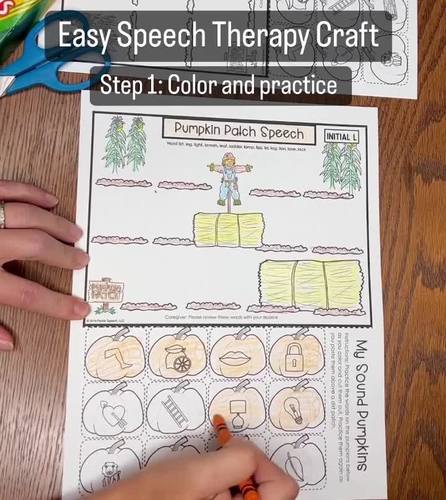Pumpkin Patch Speech One Page Speech Therapy Craft by Panda Speech