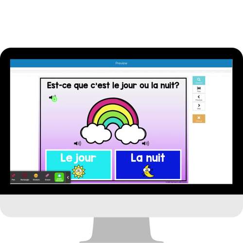 Le jour et la nuit French Boom Cards™️ AUDIO by Sprinkle it with French