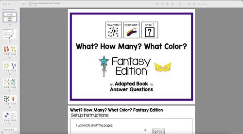 Count, Color, & Name Wh-Question Adapted Book - Theme Bundle | TPT