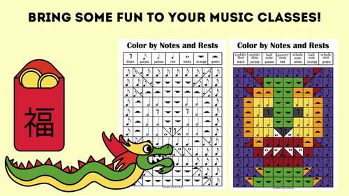 Chinese Lunar New Year 2025 Music Coloring by Note Mystery Pictures ...