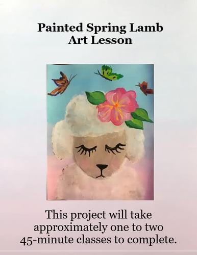 Painted Spring Lamb Art Lesson by Studio Smart | TPT