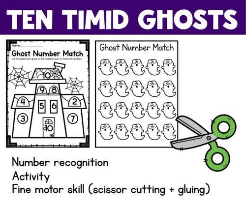 Ten Timid Ghosts Math Activities | Addition and Counting Worksheets