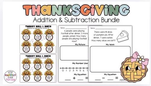 Thanksgiving Math Activities | Addition & Subtraction Word Problems and ...