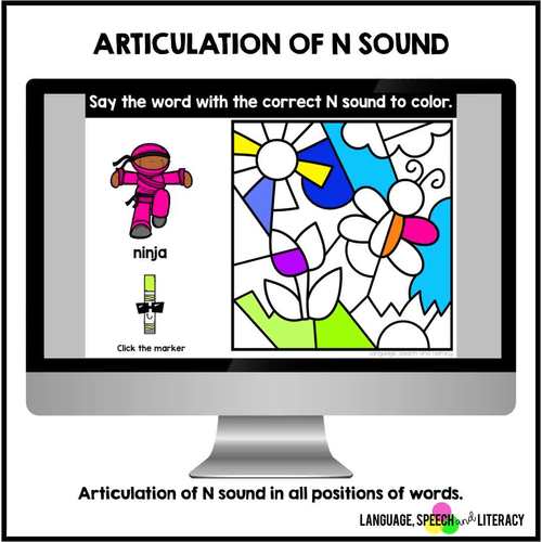 Spring Boom Cards™ Speech Therapy | Articulation of N Sound | Color ...