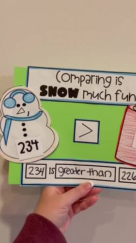 Winter Comparing Numbers Math Craft by The Teaching Diva Corner | TPT