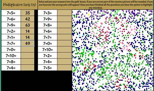 Multiplication Facts Fluency Practice (7s) Christmas and Winter Math ...