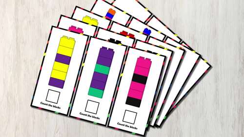 Building Block Color Pattern Task Cards (AB, ABC, ABB, AAB) #cozyvibes