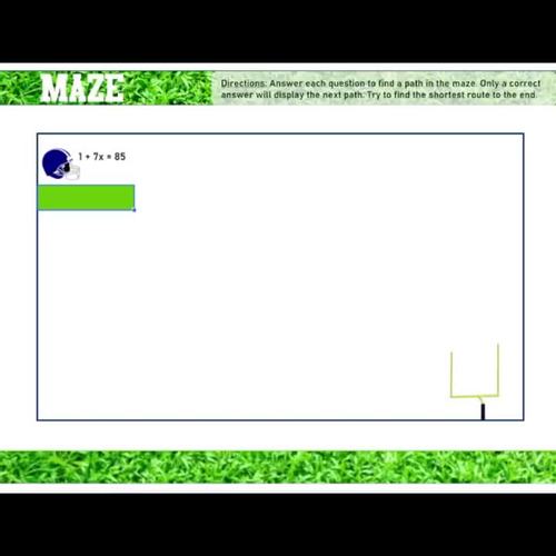 Football-Themed Mazes: Two-Step Equations by Jessylane318 | TpT