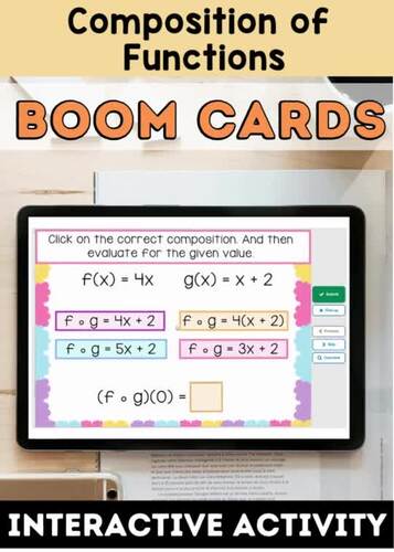 Function Composition & Evaluation | Step-by-Step Practice | Boom Cards™