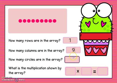 Array Multiplication Table 9 Boom Cards™ Distance Learning by Creating ...