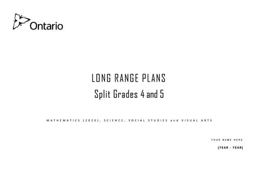 Split Grade 4/5 Ontario Long Range Plans Editable (.docx & .pdf) Great ...
